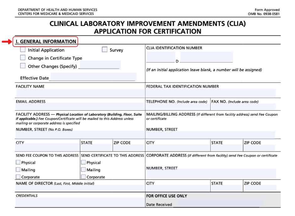 How to Apply for CLIA Certification – Filling out CMS-116